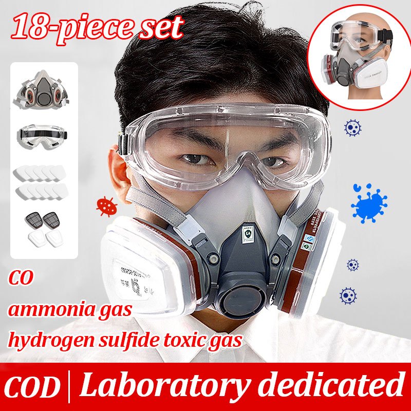 【Double-layer meltblown cloth】6200 gas mask respirator for chemical gas ...