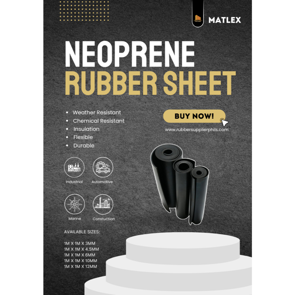 Neoprene Rubber Sheet Black High Density [High Quality] | Shopee ...