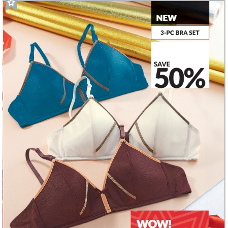 AVON JOY 3PC NONWIRE SOFT CUP BRA SET | Shopee Philippines