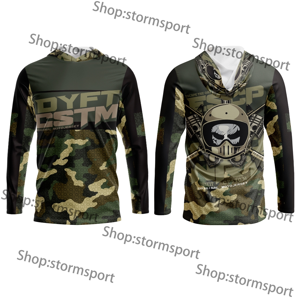 Warmer Jersey with Hoodie Design for men Motorcycle Long Sleeve T-shirt Full Sublimation ...