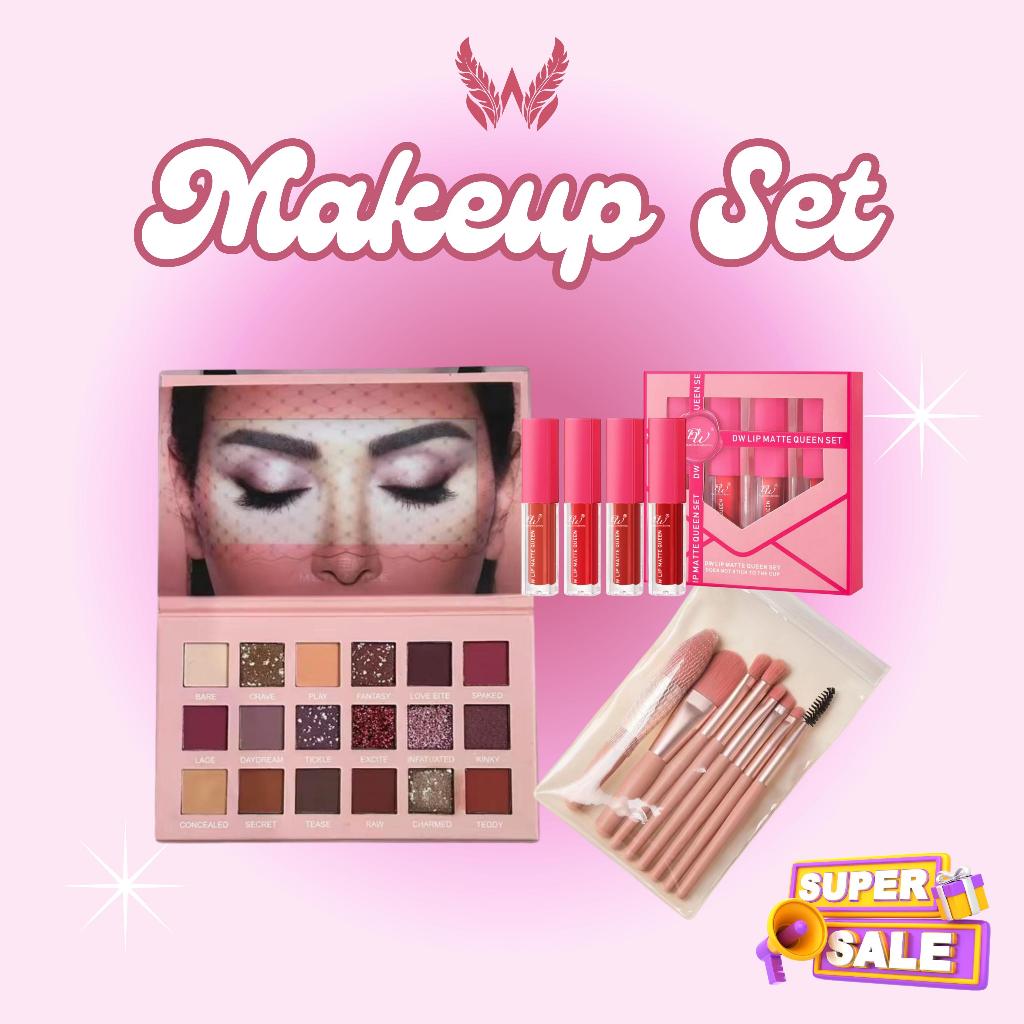 3in1 Makeup Set Includes Eyeshadow Palette and DW 4in1 Lip matte and ...