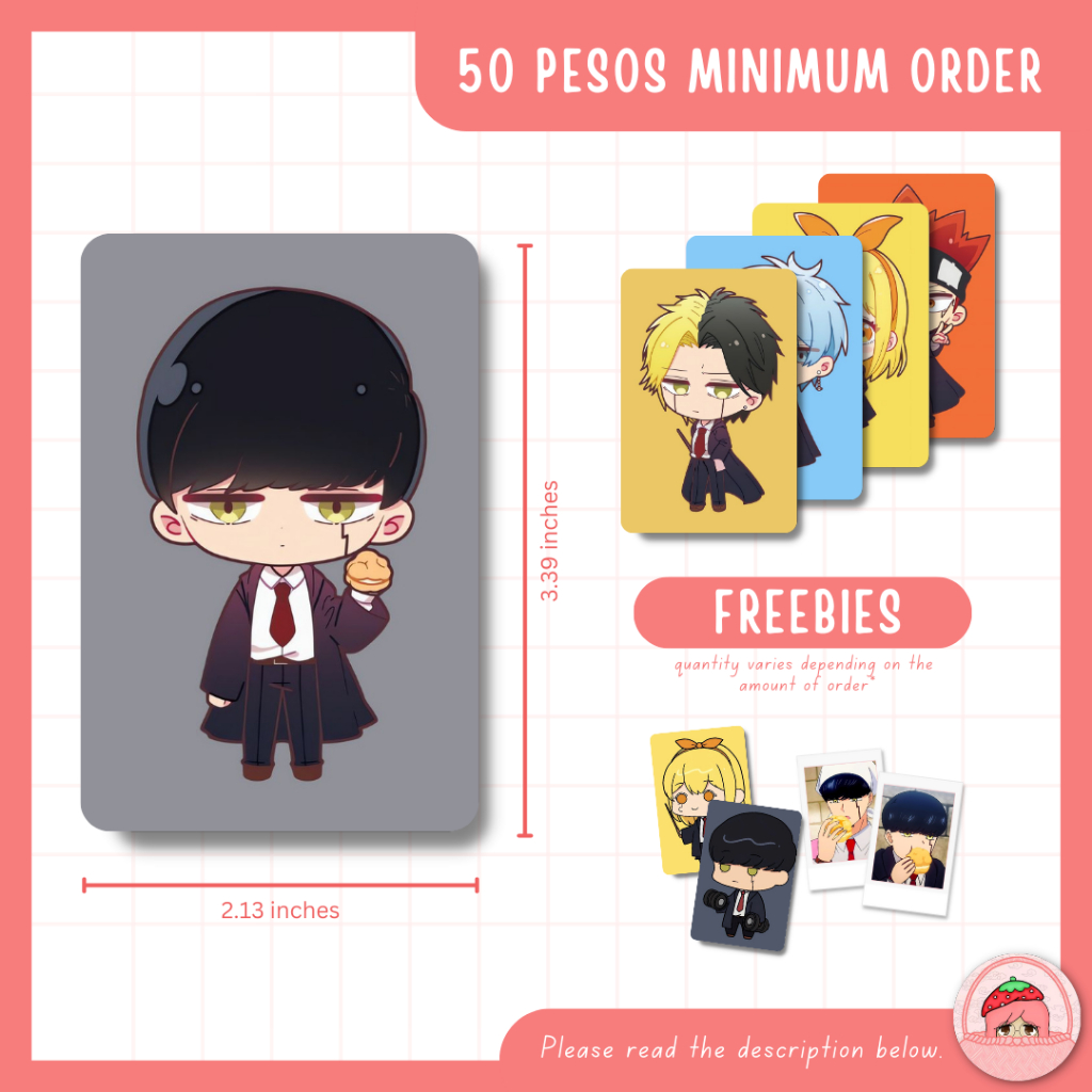 [6 PCS SET] MASHLE CHIBI PEACE ANIME PC PHOTOCARD UNOFFICIAL FANMADE ...