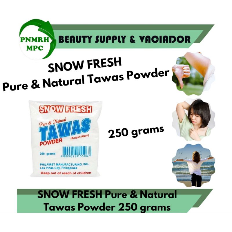Snow Fresh Pure & Natural Tawas Powder 250g | Shopee Philippines