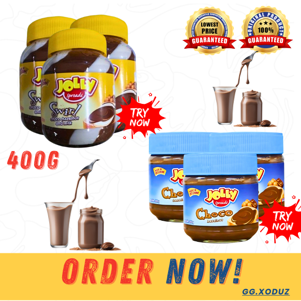 Jolly Swirl Chocolate Hazelnut and Milk Spread 400g Creamy and ...