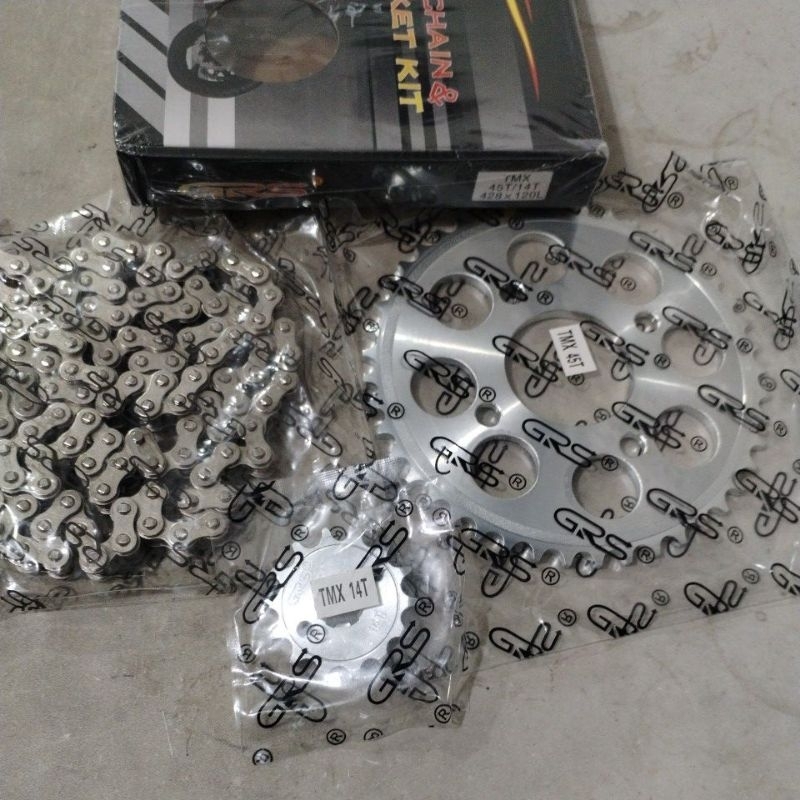HONDA TMX155/TMX ALPHA 125 SPROCKET CHAIN SET "GRS" | Shopee Philippines