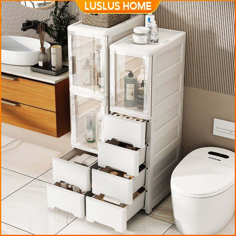 LUS Transparent Bathroom Storage Drawer Kitchen Gap Cabinet Organizer ...