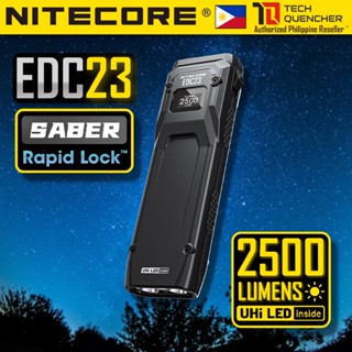 Nitecore EDC23 Flashlight - 2500 Lumens - OLED Display - Lockout Switch - USB-C Rechargeable ...