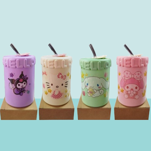 580ml Cartoon Glass Cup Kuromi Melody HK Cinnamaroll Cute Cartoon ...