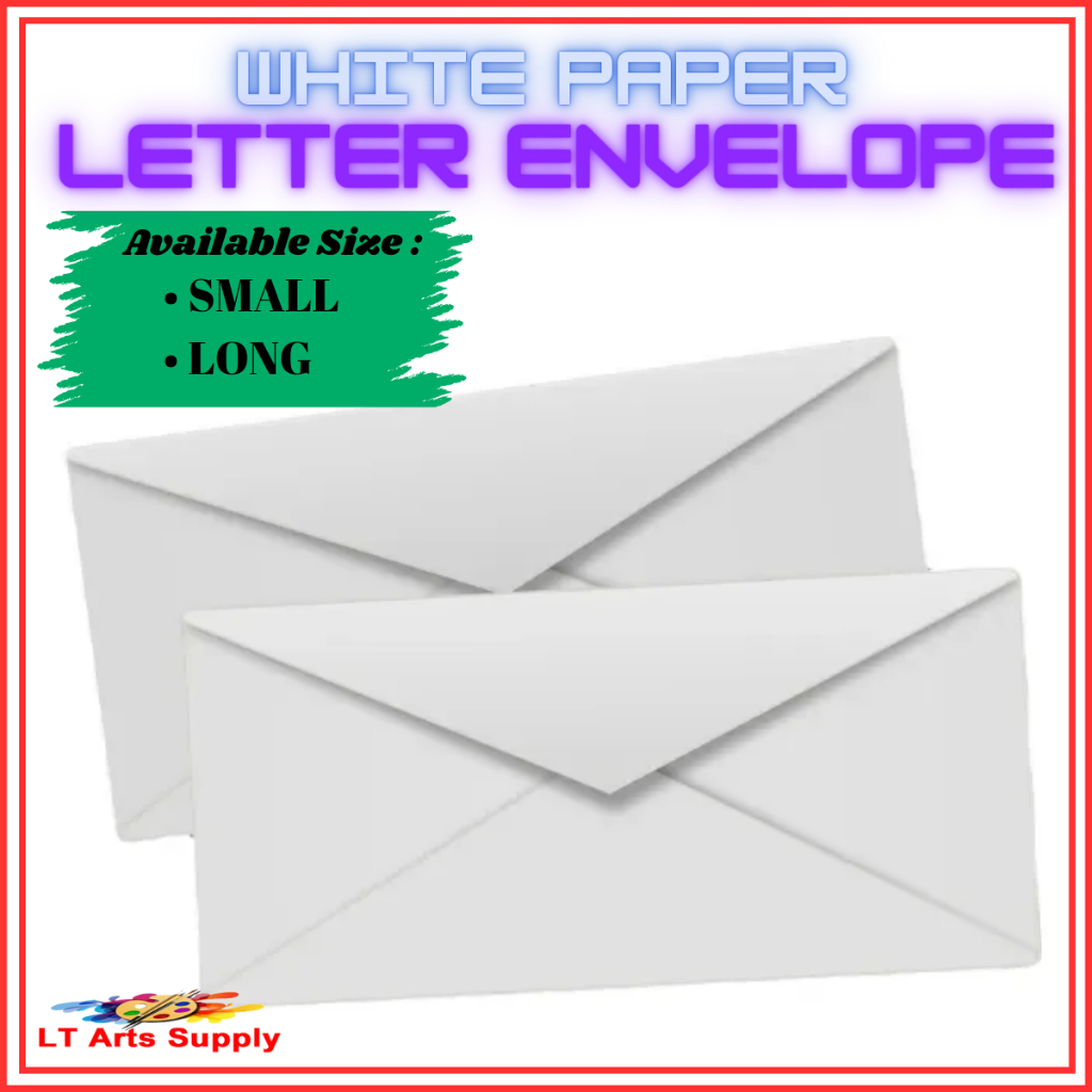 Little Town White Paper Letter Envelope without window Short & Long ...