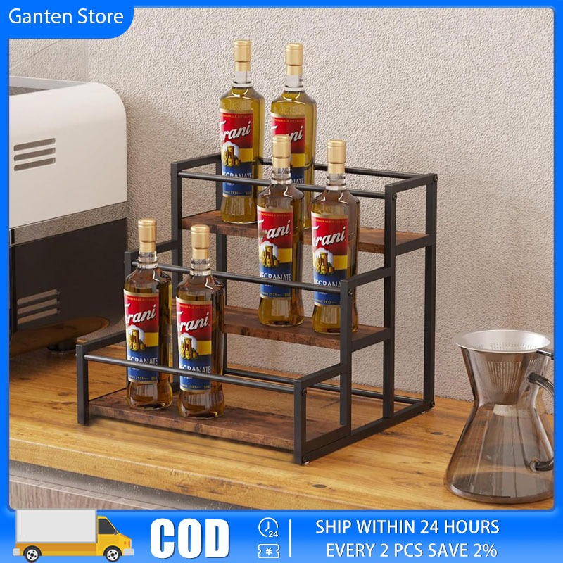 Coffee Syrup Rack Organizer Spice Rack Pump Rack Wine Storage Stand Bar ...