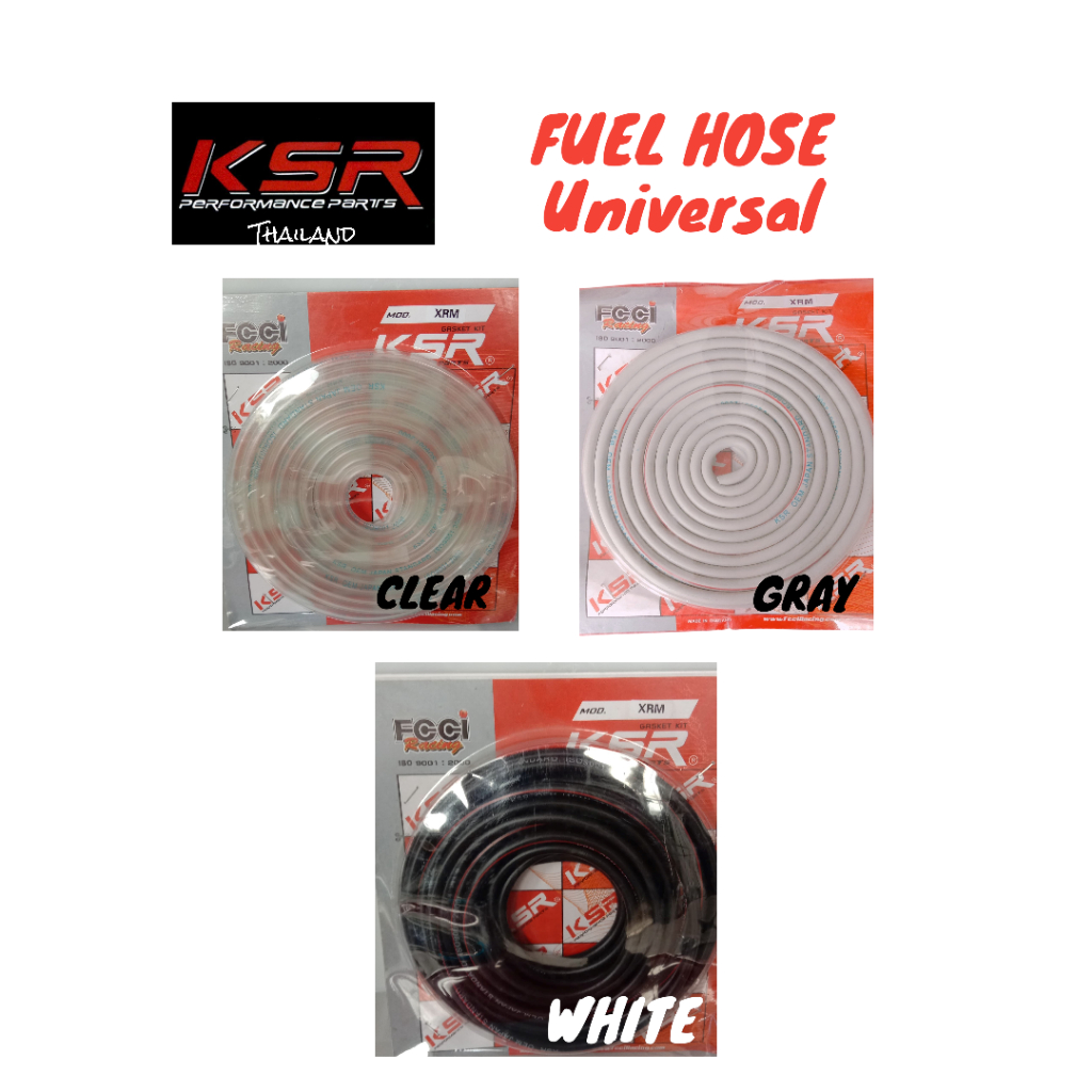 UNIVERSAL FUEL HOSE (25FT) BLACK, CLEAR, GRAY KSR THAILAND PERFORMANCE ...