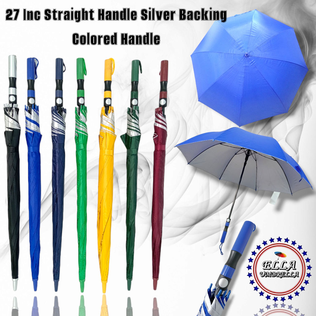 (ecshop) 27inches golf umbrella ( silver backing) | Shopee Philippines