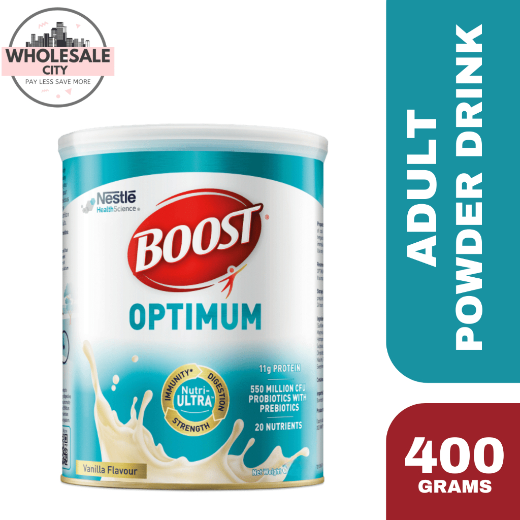 NESTLE BOOST OPTIMUM ACTIVE ADULT NUTRITIONAL POWDER DRINK 400G VANILLA FLAVOUR | Shopee Philippines