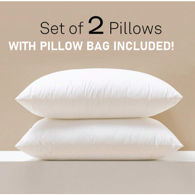 New! 2pcs 48*74cm Imported Pillows Pure White with 1 Pillow Bag SALE ...
