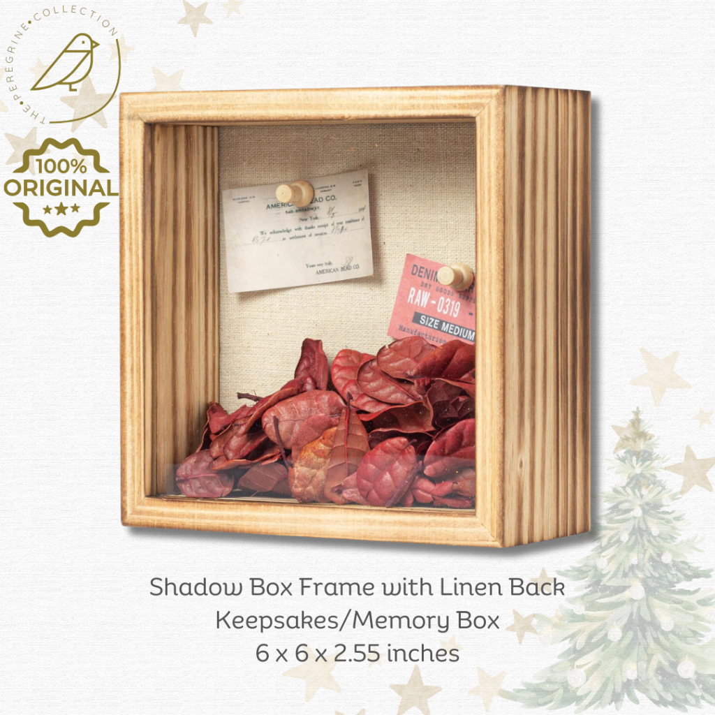 Wooden Shadow Box Frame with Linen Back for Personalized Fan Gift and ...