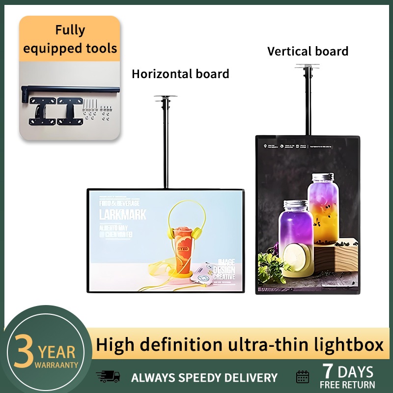 LED billboard display With telescopic boom hanging menu board display ...