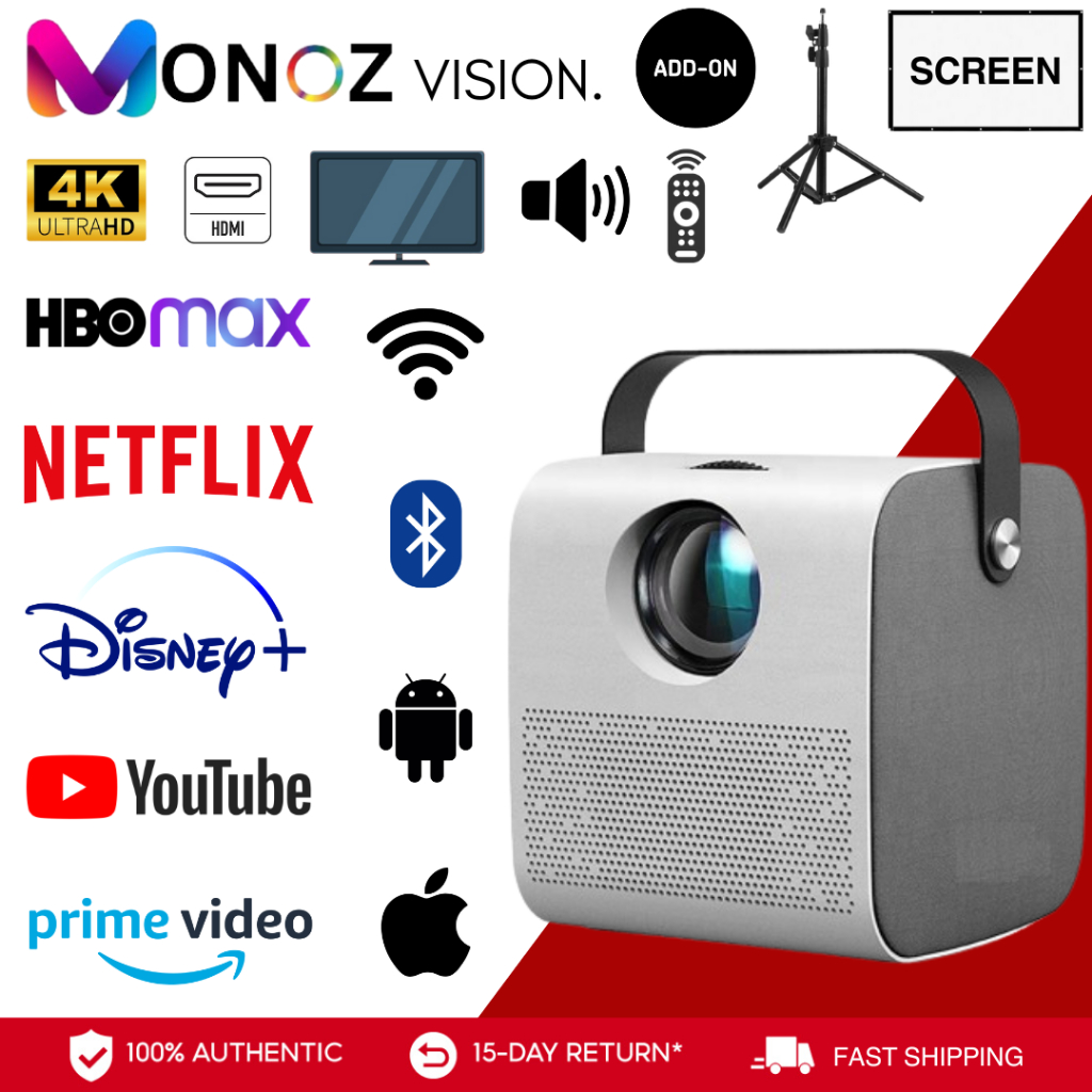 Projector Q3 PRO Portable Smart Mini 4K Full HD Projector OS Android ...