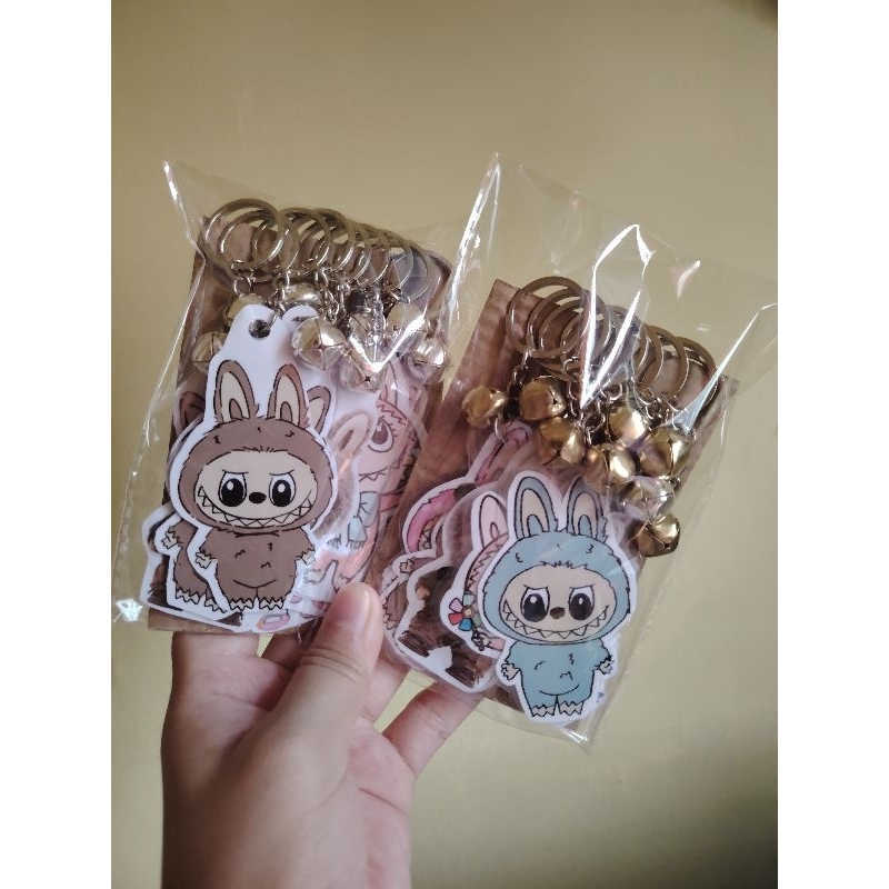 Labubu laminated keychain with bell labubu craze | Shopee Philippines