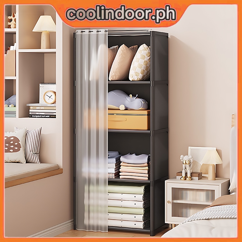 4 Layer Storage Rack clothes wardrobe cabinet Dustproof Cloth Cabinet ...
