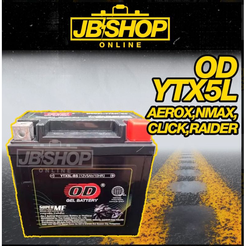 OD BATTERY YTX5L- BS NMAX V2 AEROX V2 SUZUKI RAIDER HONDA CLICK 125 ...