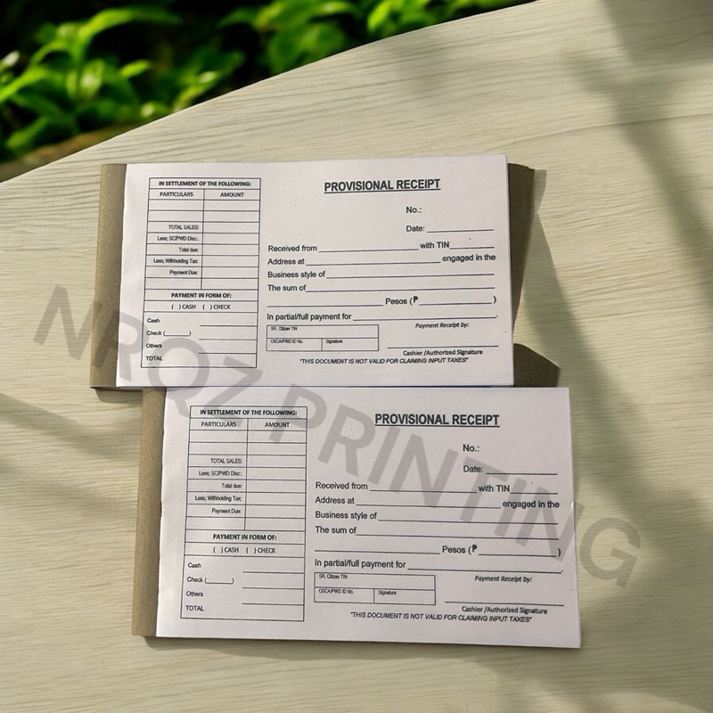 GENERIC PROVISIONAL RECEIPT CARBONIZED (duplicate) | Shopee Philippines