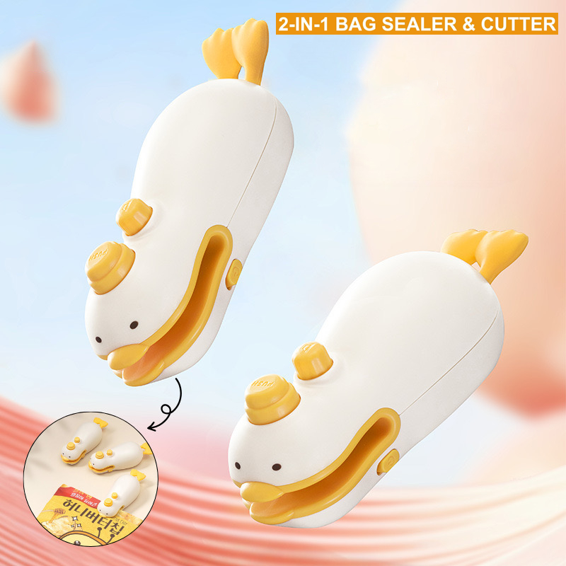 Cute yellow duck Mini Food Sealer for Plastic Rechargeable Sealing ...