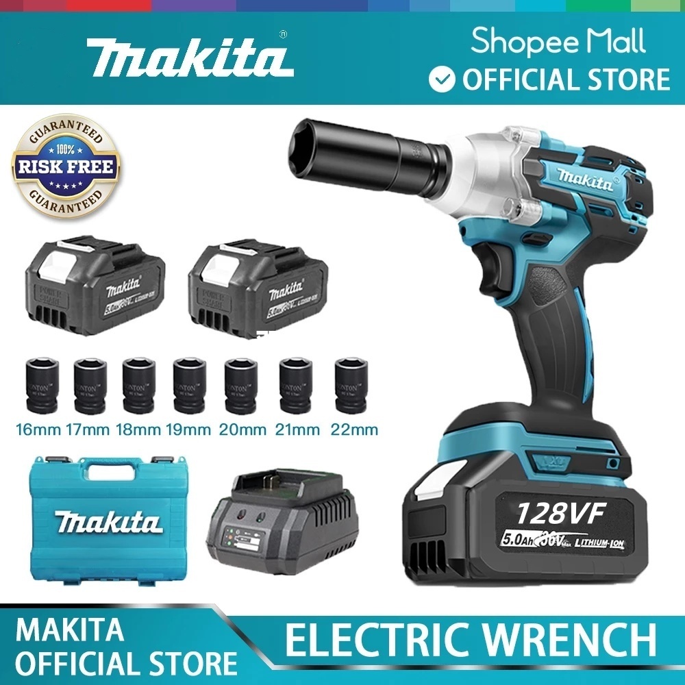 MAKITA XWT14Z 168V Electric Impact Wrench Brushless Cordless 4-Speed 1/2" Sq Drive With 2 ...