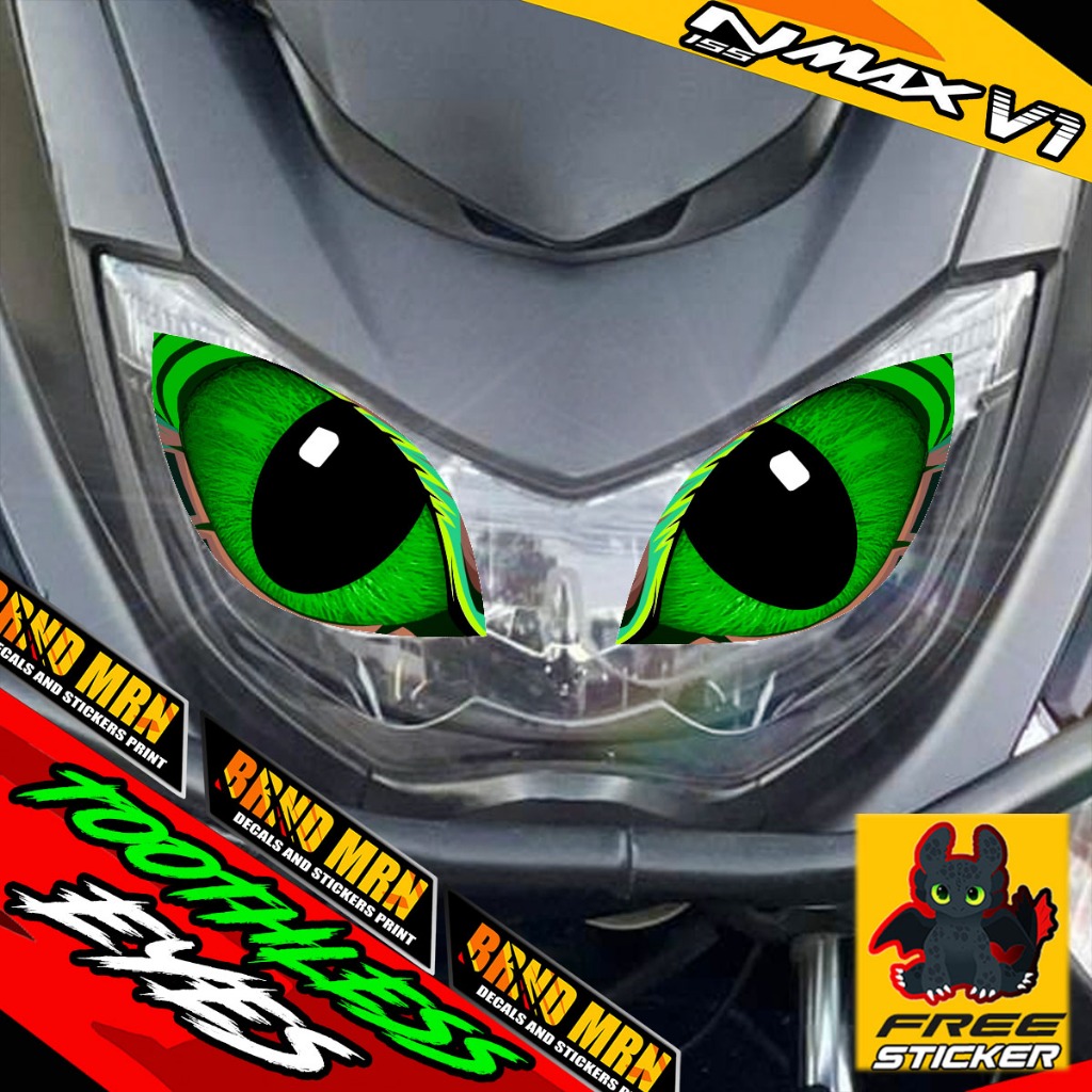 YAMAHA NMAX 155 V1 HEADLIGHT TOOTHLESS EYE DECAL STICKER TINT PROTECTOR ...