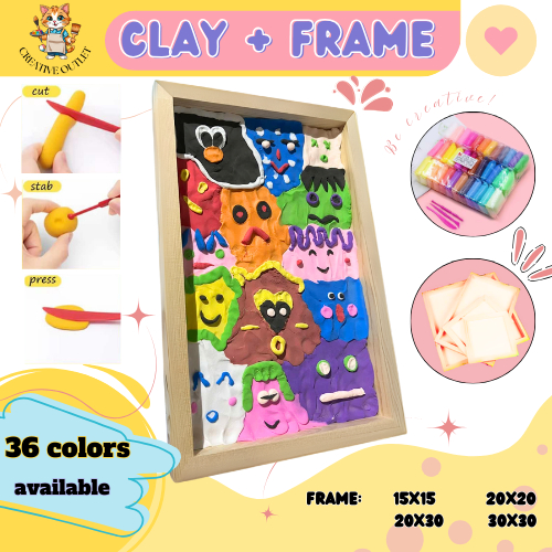 Clay Wood Frames 36 Colors with Tools DIY Set Painting Clay Date ...