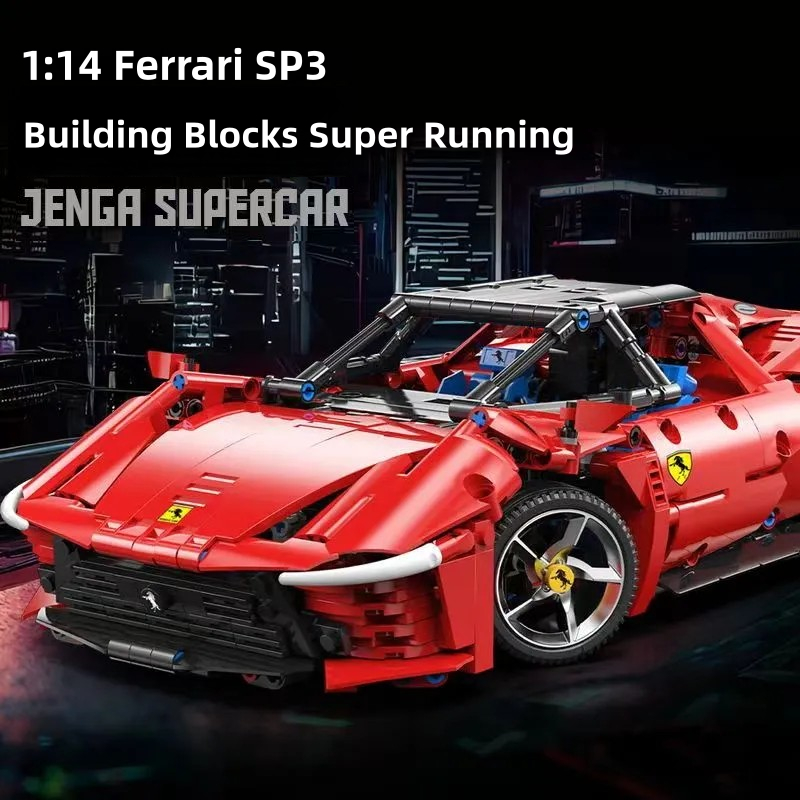 1:14 Ferrari SP3 Building Blocks Racing Car Bricks Toys Big Size Model ...