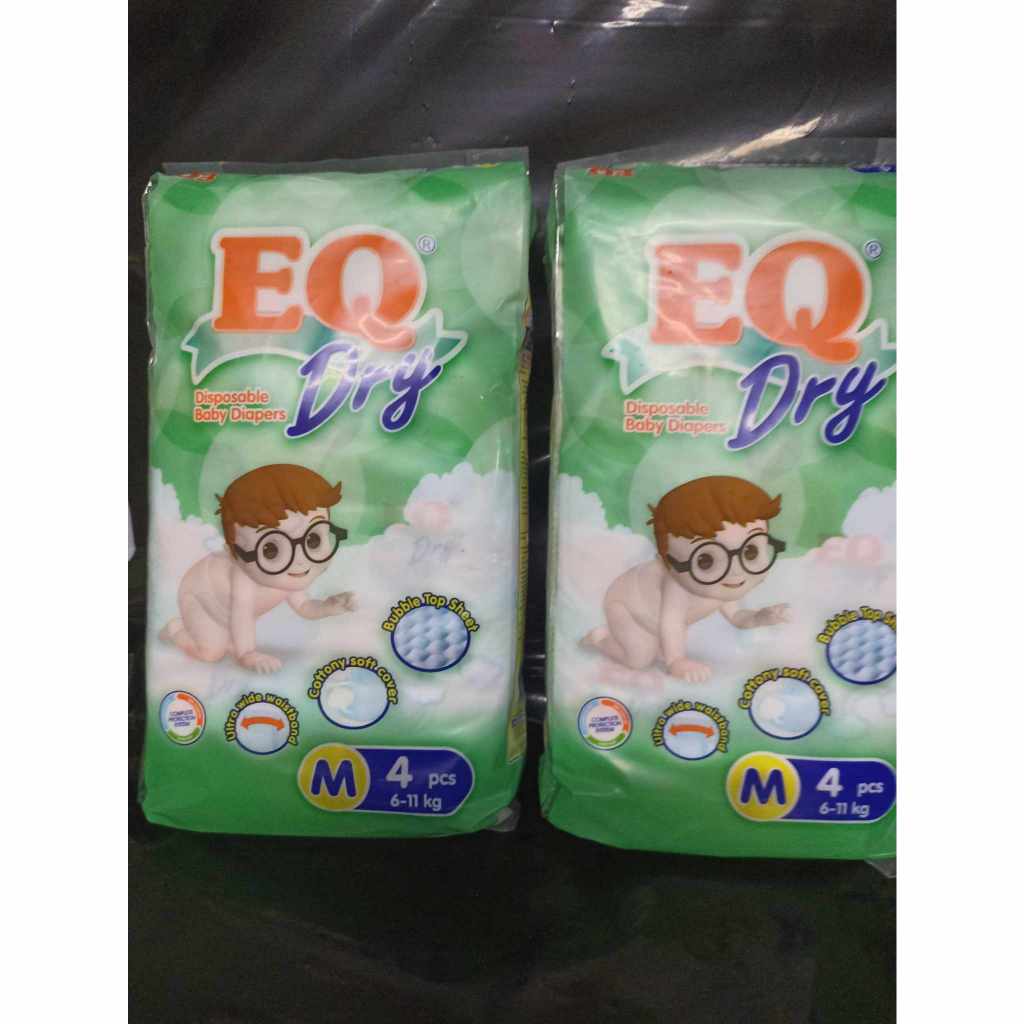 EQ Medium Dry taped 8pcs Diapers pack | Shopee Philippines