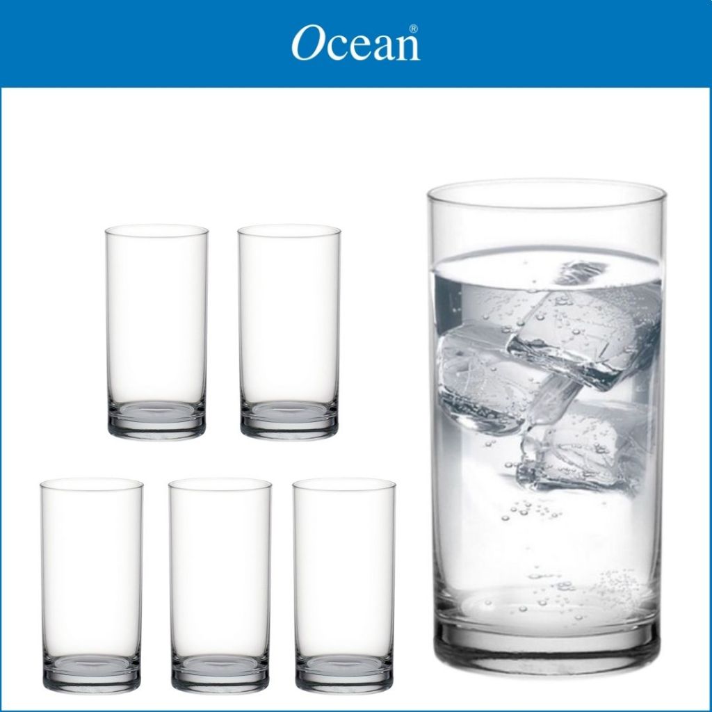 Ocean Glassware Fin Line Tumbler Glass 9 3/4Oz Water / Juice Drinking ...