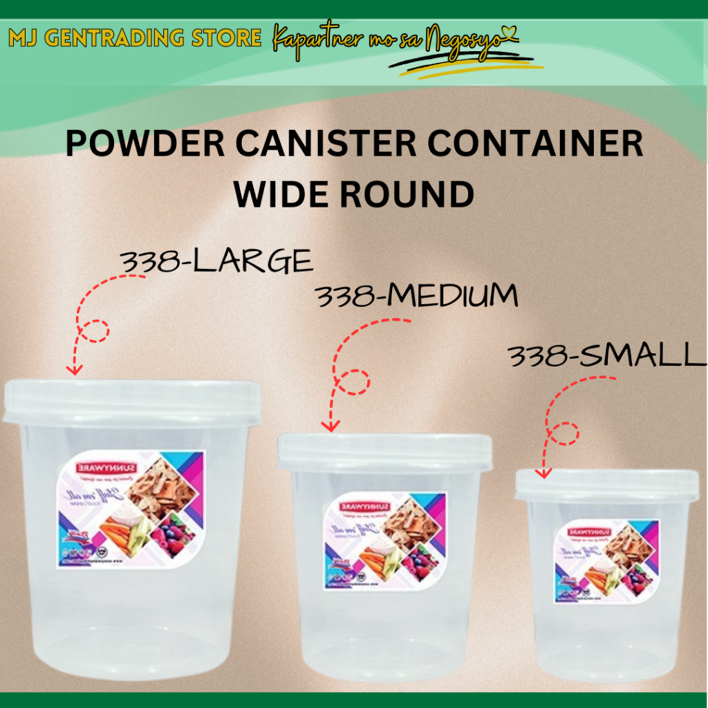 Powder Canister Container Sunnyware WIDE ROUND STYLE for milktea ...