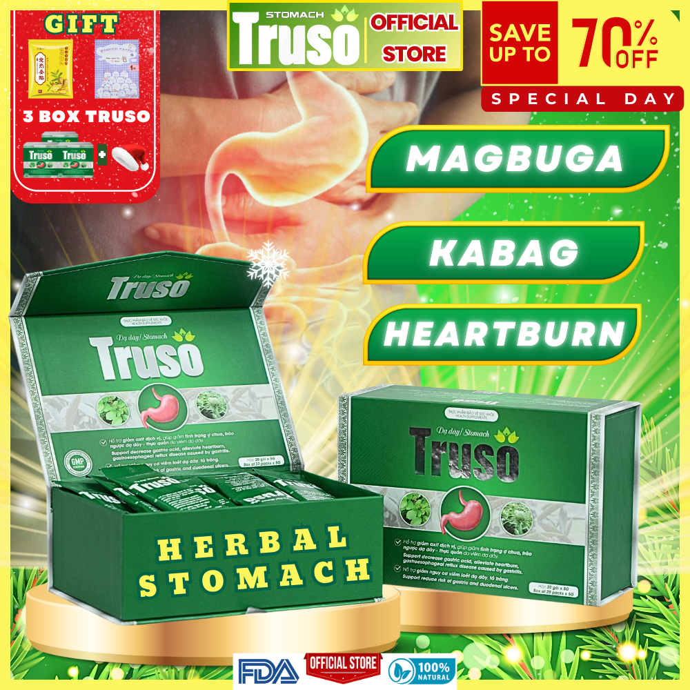 1 Box Stomach Truso treats acid reflux, stomach ulcers, radical ...