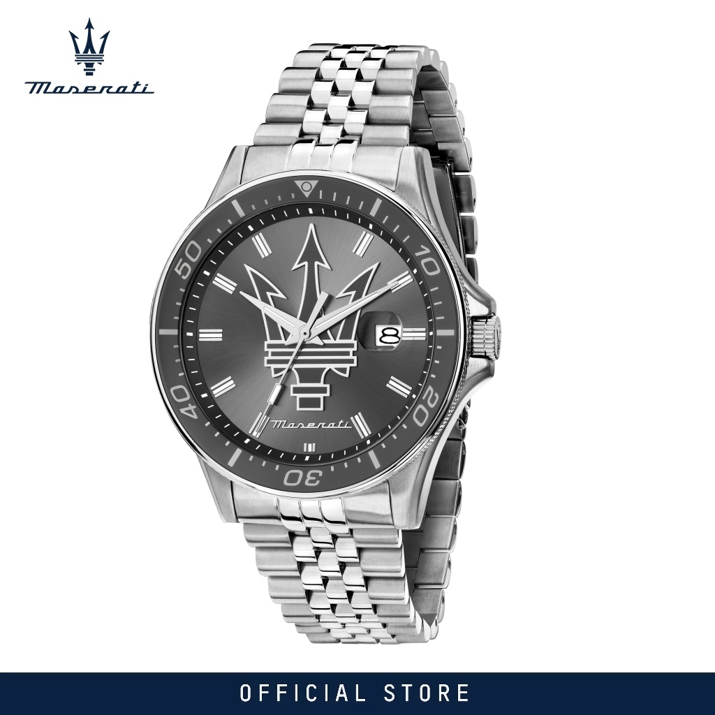 Maserati Sfida 44mm Case Silver Stainless Steel Quartz Men's Watch Relo ...
