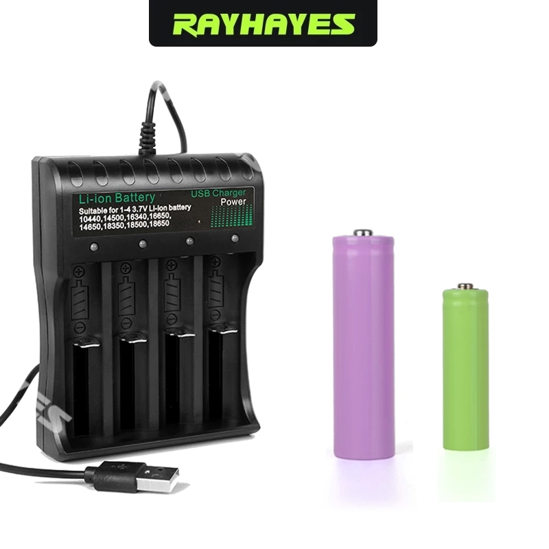 RAYHAYES 14500/18650 Batteries Charger USB Charger Battery Charging ...