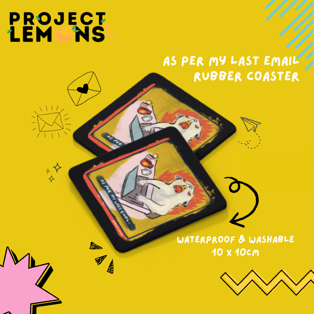 Project Lemons - As Per My Last Email Rubber Coaster | Drink Coaster Rubber | Shopee Philippines