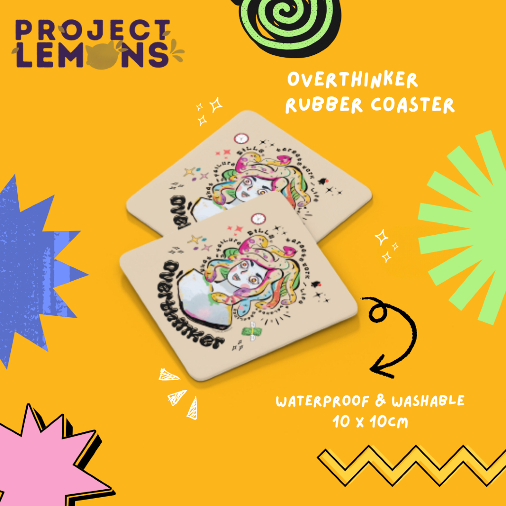 Project Lemons - Overthinker Medusa Rubber Coaster | Drink Coaster Rubber | Shopee Philippines