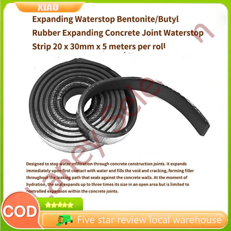 COD Expandable Waterstop Joints Bentonite Butyl Swellable Rubber Strip ...