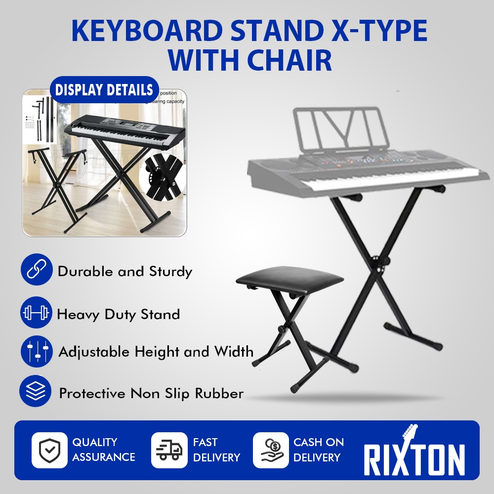 RIXTON X-Shaped Folding Piano Stand Portable Keyboard Stand Metal Stand ...