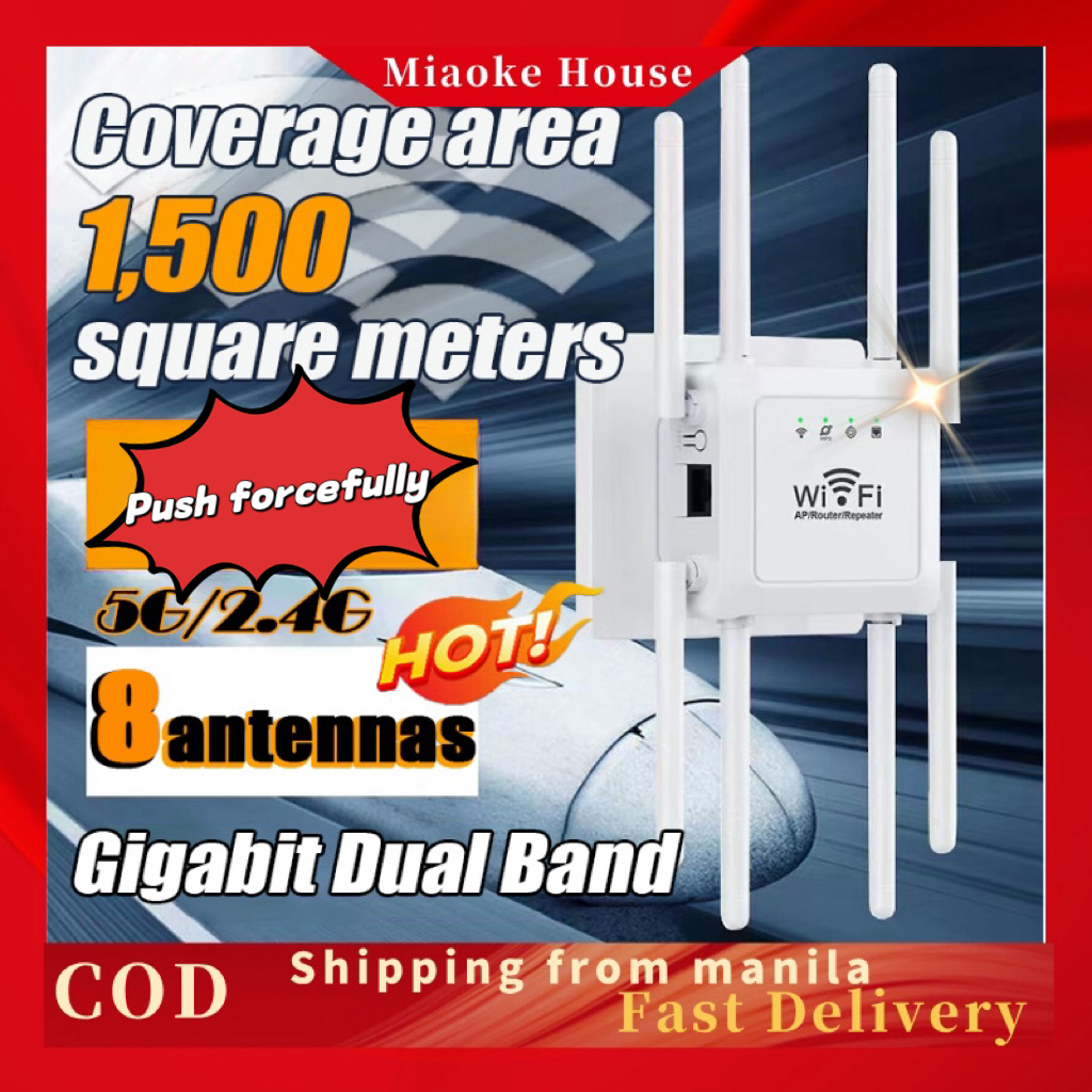 2024⚡️8800Mbps 2.4G/5G 400% speed increase⚡️8 Antennas WiFi Repeater Wireless Internet Network ...