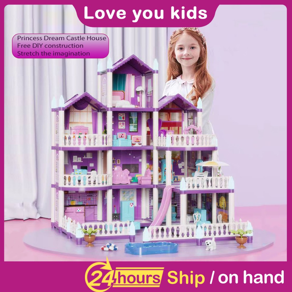 Mini Doll House For Girls Doll House For Kids Girl Castle Accessories ...