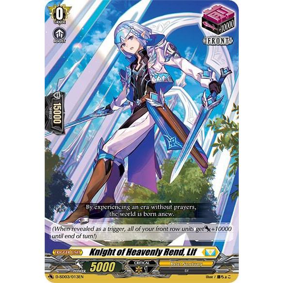 knight of heavenly rend lif VANGUARD CARD 1 one PIECE PLAYED PALADIN ...