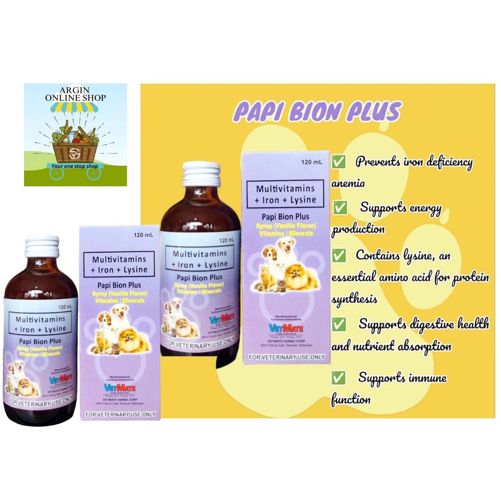 Papi Bion Plus 120mL Multivitamins + Iron + Lysine | Shopee Philippines