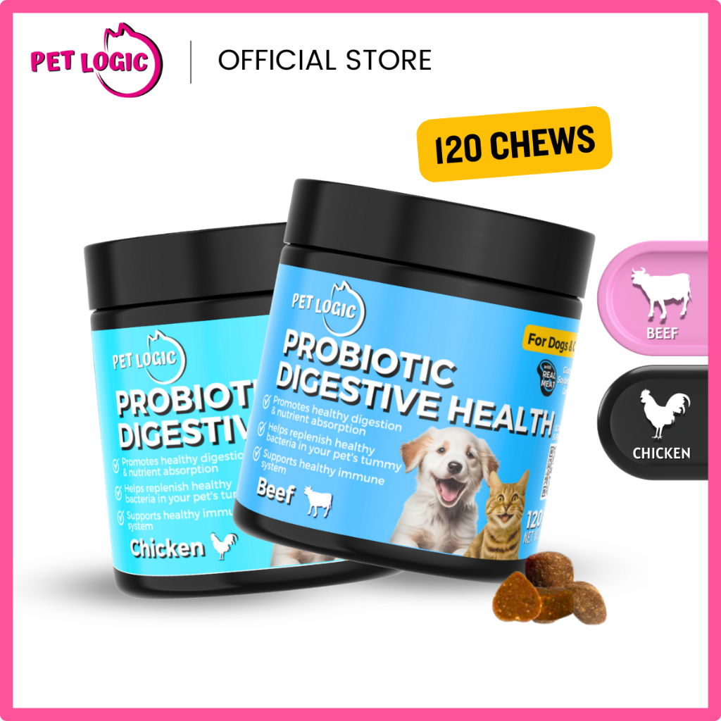 Pet Logic Probiotic Digestive Health 240g Dog & Cat Treats Supplement ...