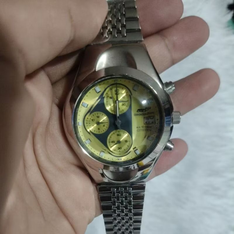 Citizen Oxy Chronograph Rare /Yello dial Men's Watch Japan | Shopee Philippines