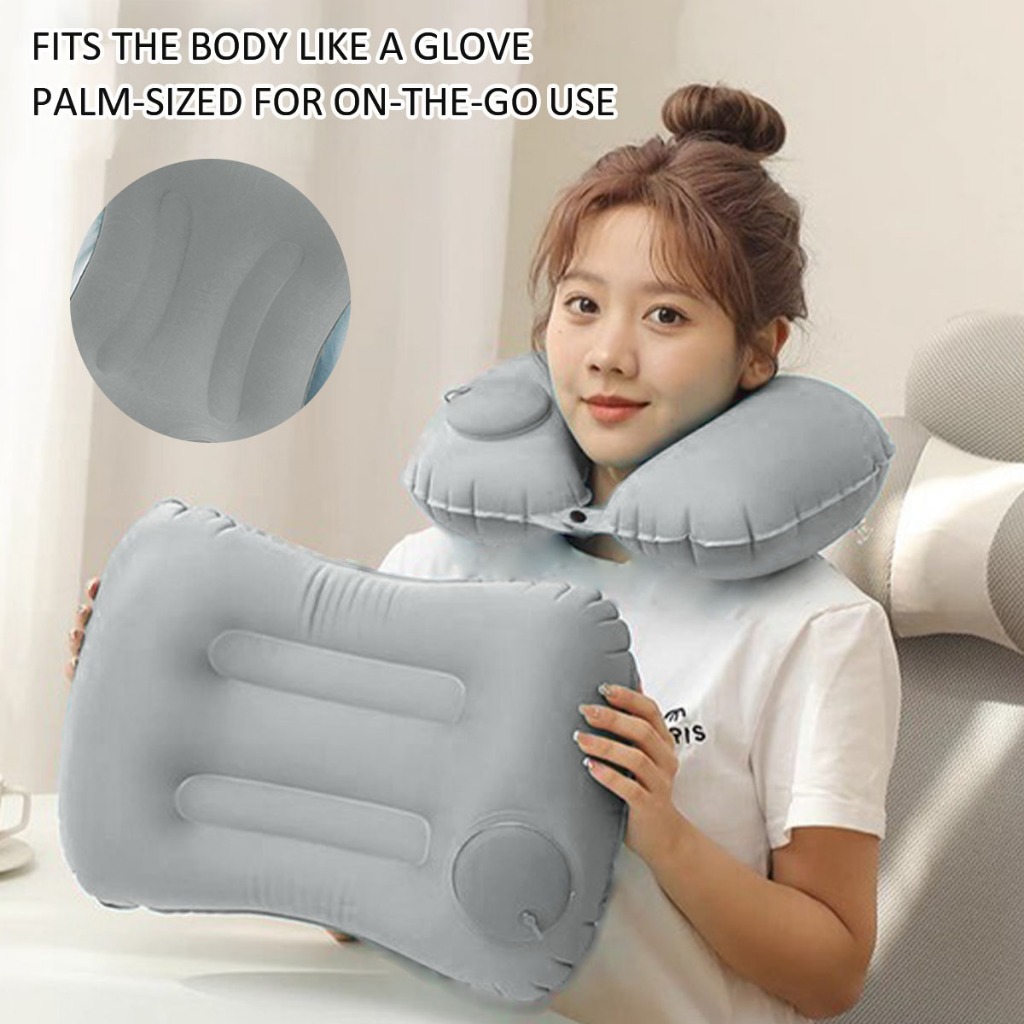 Travel Pillow Press Inflatable Type Square U-type Pillow Foldable Cushion Camp Beach Air Pillow ...