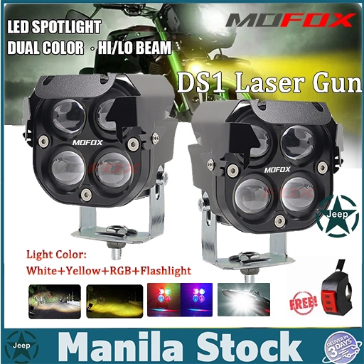 MOFOX DS1 Mini Driving Light White+Yellow+RGB Strobe Flashlight Fog ...