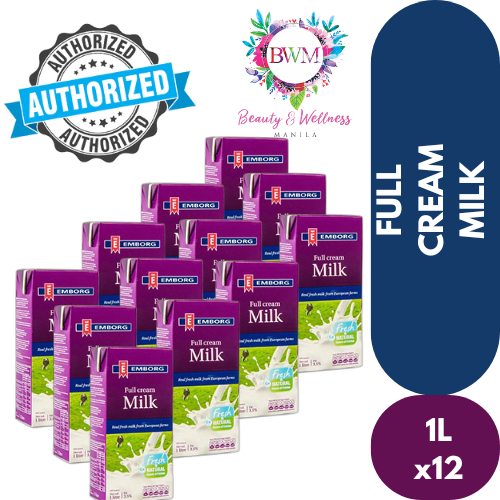 Emborg UHT Full Cream Milk 1L x12 - Premium, Nutritious Milk for Your ...