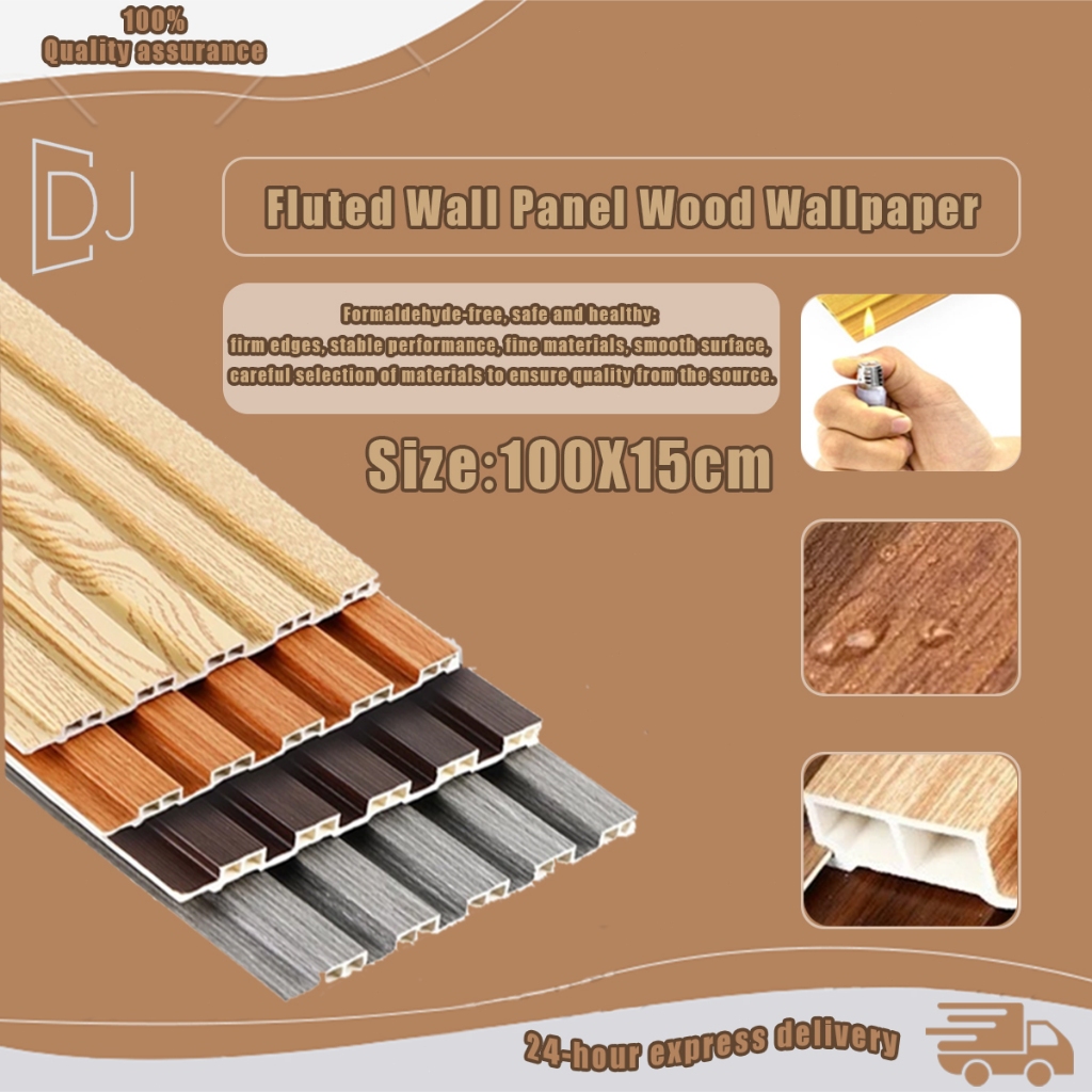 Wall Panel Board 3D Wallpaper WPC Fluted Wall Panel Sticker Waterproof ...
